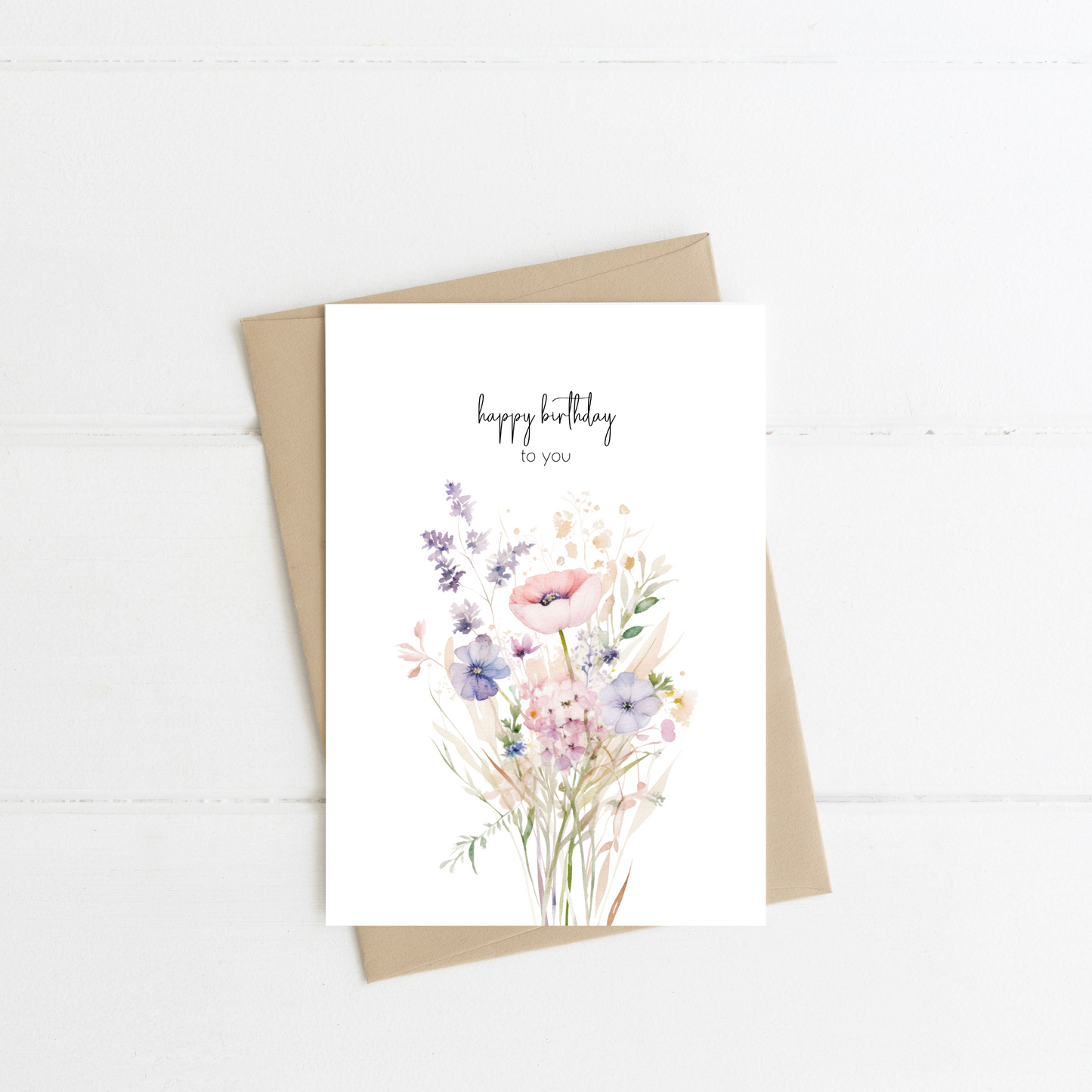 Geburtstagskarte Happy Birthday Blumen A6 – ♥